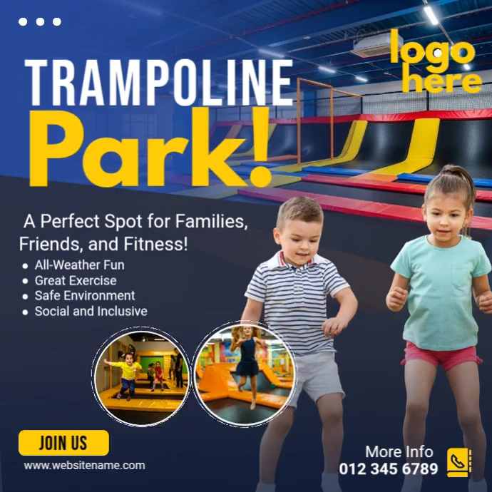 Enjoy Your Trip Trampoline Park Template | PosterMyWall