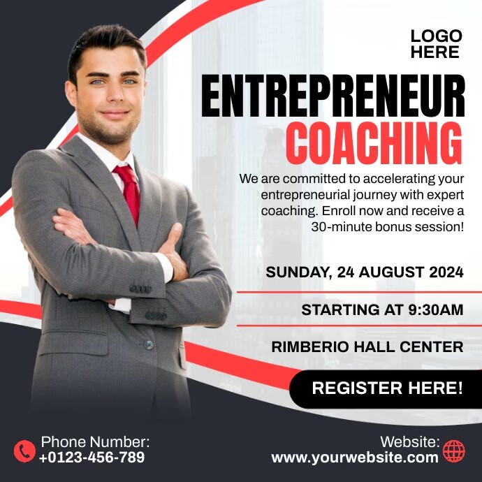 Entrepreneur Coaching Template | PosterMyWall