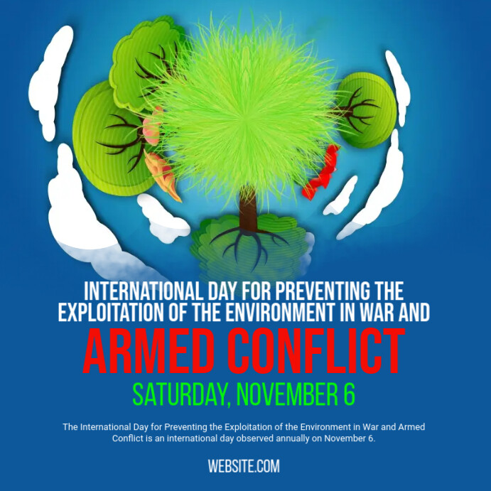 Environment in War and Armed Conflict Template | PosterMyWall