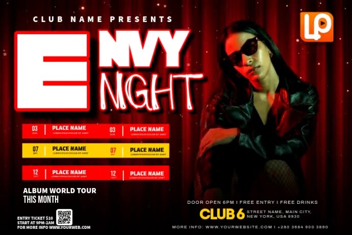 Envy Night Party Schedule Template | PosterMyWall