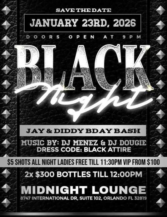 Epic Black Night Celebration Template | PosterMyWall