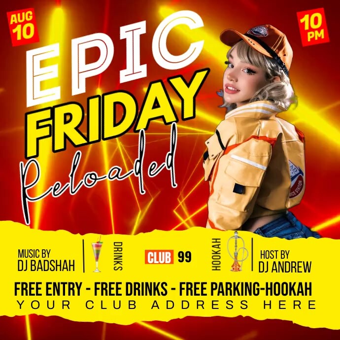 epic friday reloaded party Template | PosterMyWall