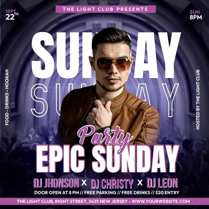 Plantilla de Epic Sunday Party | PosterMyWall