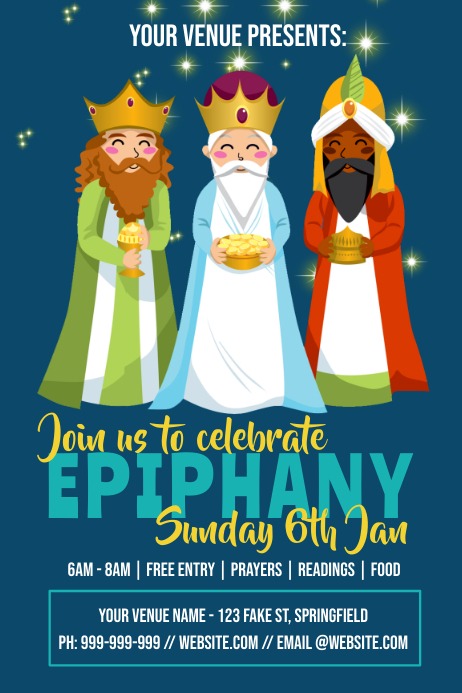 Epiphany Celebration Poster Template | PosterMyWall