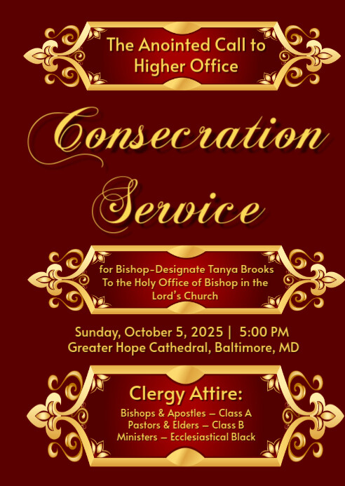 Episcopal Consecration flyer Template | PosterMyWall
