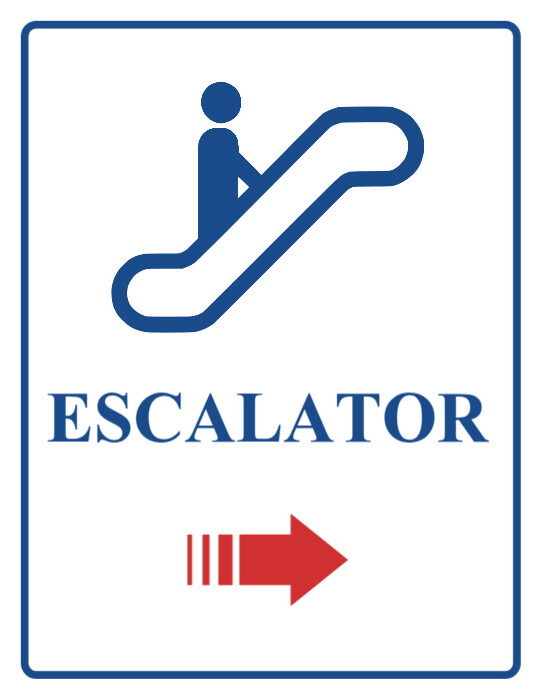 Escalator Direction Sign Template Editable Printable Mall Airport ...
