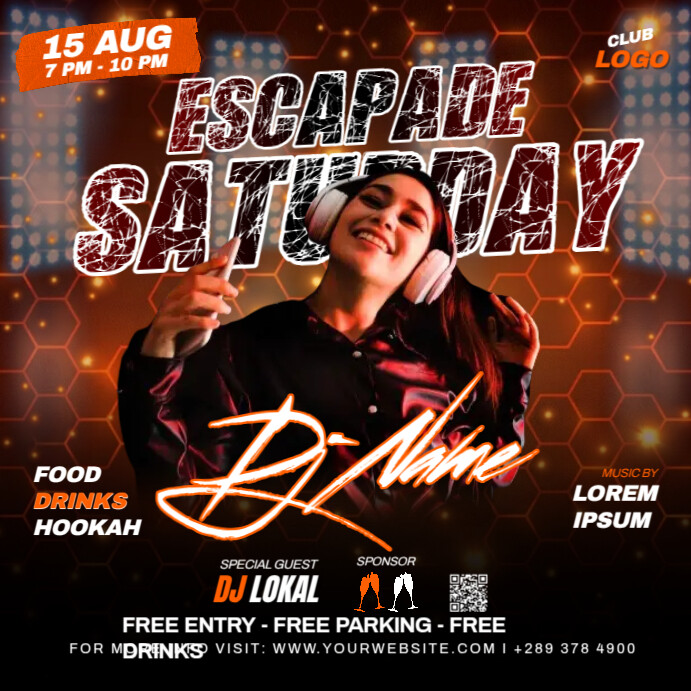 Copy of Escapade Saturday Party | PosterMyWall