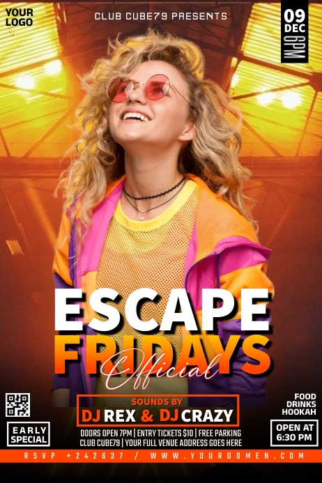 ESCAPE FRIDAY Template | PosterMyWall