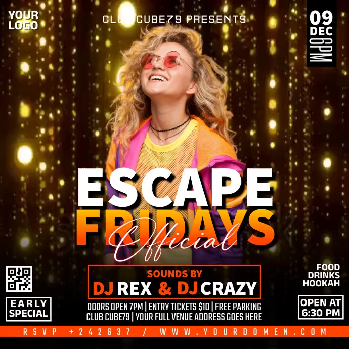 ESCAPE FRIDAY Template | PosterMyWall