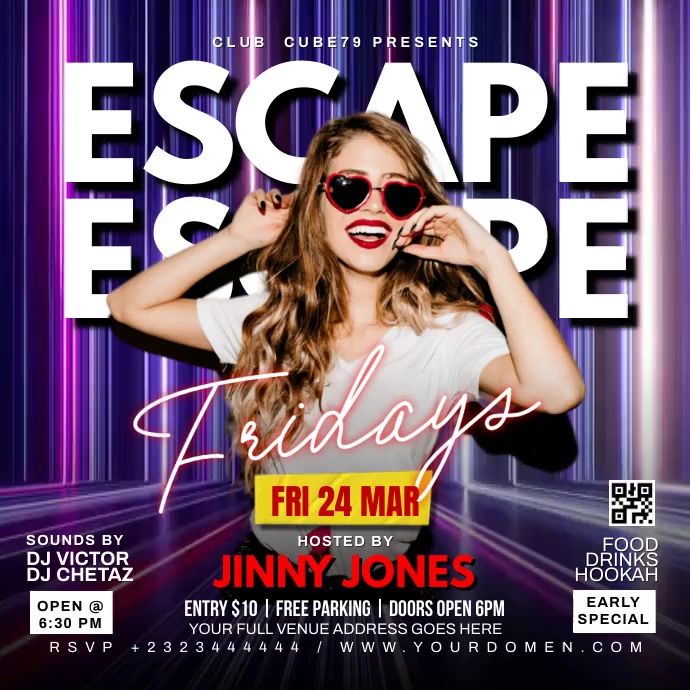 ESCAPE FRIDAY Template | PosterMyWall