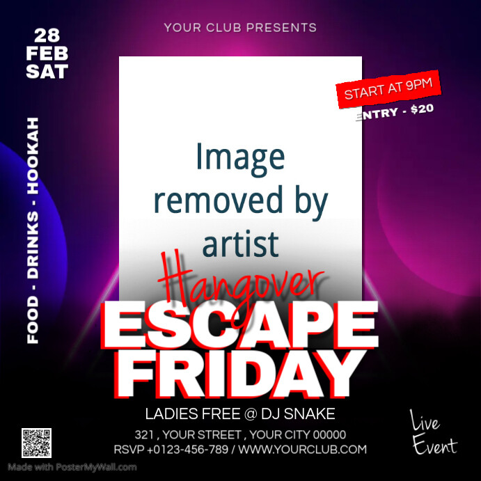 Escape Friday Hangover Template | PosterMyWall