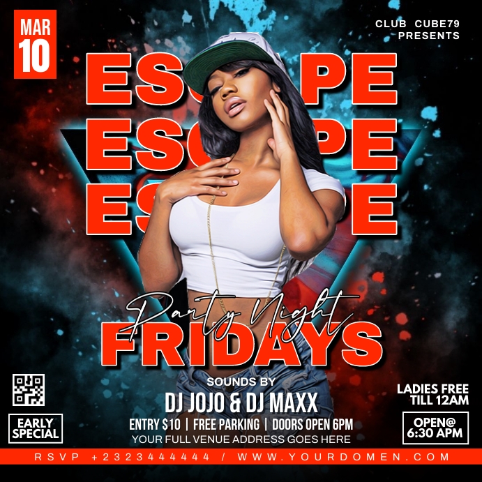 Plantilla de ESCAPE FRIDAY PARTY NIGHT | PosterMyWall