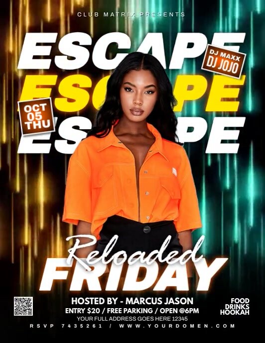 Escape Friday Reloaded Template | PosterMyWall