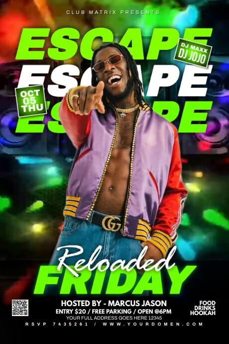 Plantilla de Escape Friday Reloaded | PosterMyWall