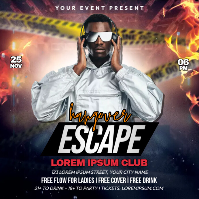 Escape Night Club Template | PosterMyWall
