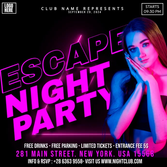 Copy of Escape Night Party | PosterMyWall
