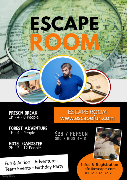 Copy of Escape Room Adventure Action Fun Offer Ad | PosterMyWall