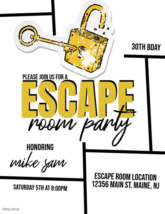 Escape Room Party Invitations Template | PosterMyWall