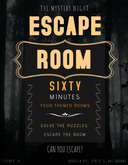 Escape Room Poster Templat | PosterMyWall