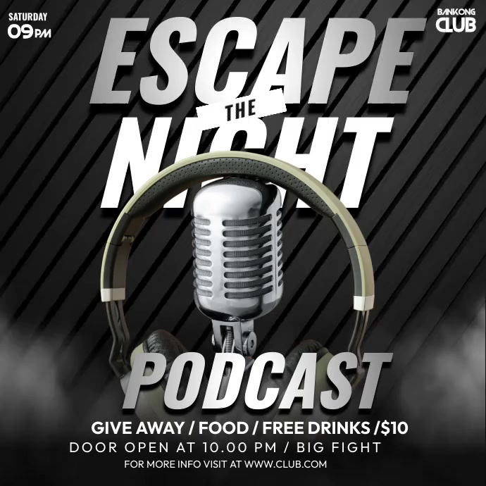 Plantilla de Escape The Night Podcast | PosterMyWall