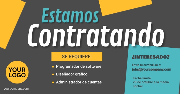Estamos Contratando plantilla para facebook Template | PosterMyWall