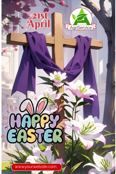 Esther Monday cross and flower template | PosterMyWall
