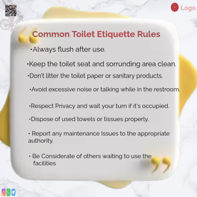 Etiquette Rules of Toilet Template | PosterMyWall