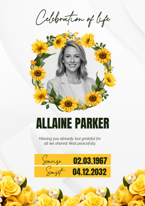 Eulogy cover page design template | Eulogy design template | PosterMyWall