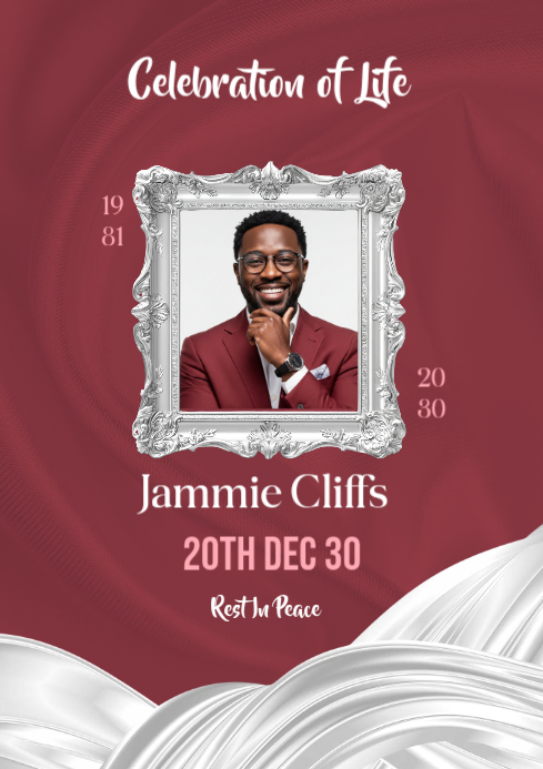 Eulogy cover page design template | Eulogy front cover design ...