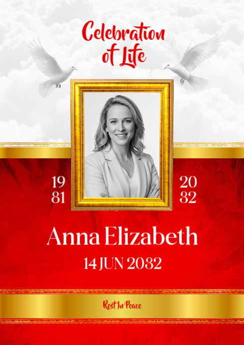 Eulogy cover page design template | Eulogy front cover design ...