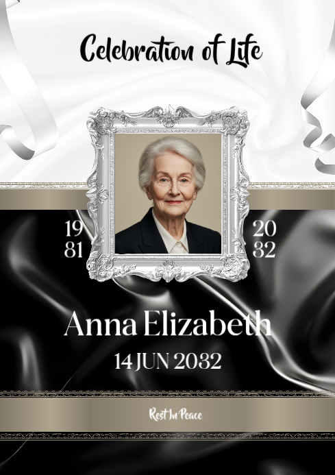 Eulogy cover page design template | Eulogy front cover design ...