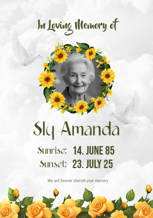 Eulogy cover page design template | Eulogy front cover design ...