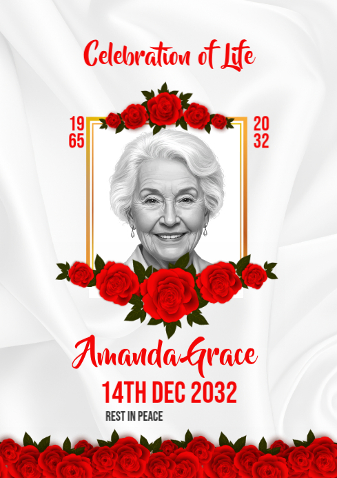Eulogy cover page design template | Eulogy front cover design ...