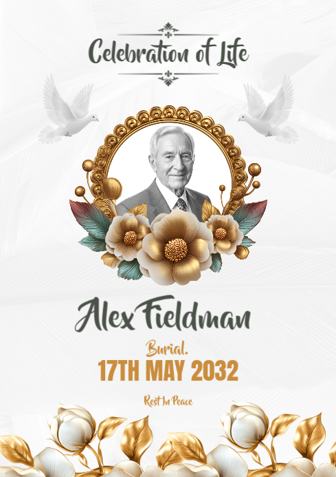 Eulogy cover page design template | Eulogy front cover design ...