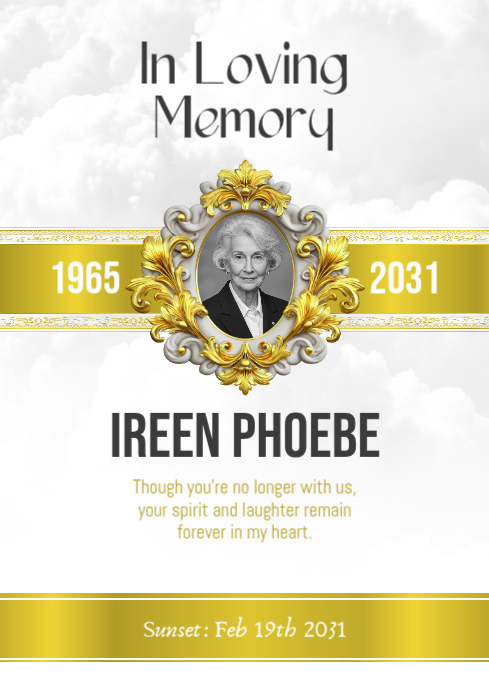 Eulogy front page design template | PosterMyWall
