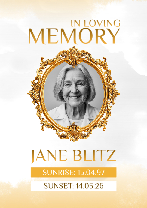 Eulogy front page design template | PosterMyWall