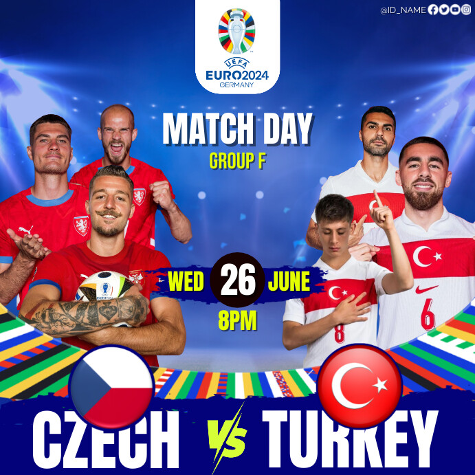 EURO 2024 CZECH VS TURKEY Templat | PosterMyWall