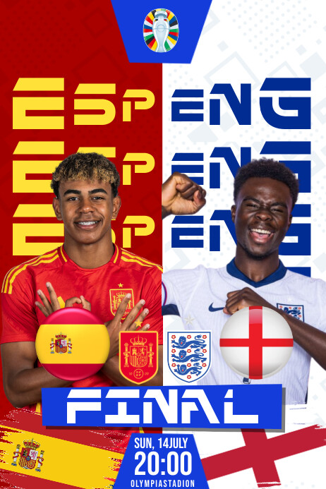 Copy of Euro 2024 final match day Spain vs england | PosterMyWall