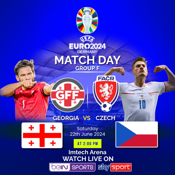 Copy of euro 2024 georgia vs czech | PosterMyWall
