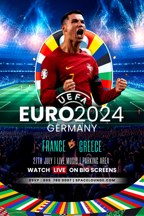 Plantilla de Euro 2024 Germany matches day fixtures flyer | PosterMyWall