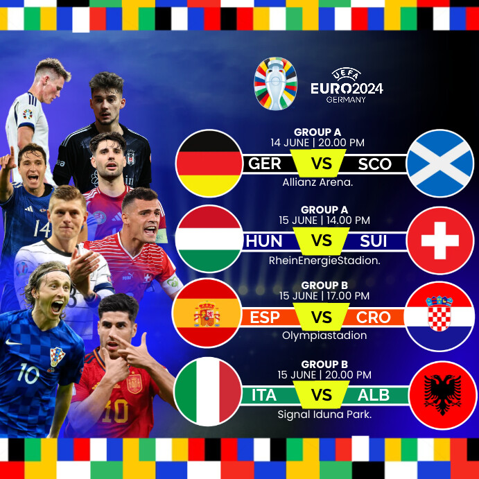 EURO 2024 MATCH DAY POSTER Template | PosterMyWall