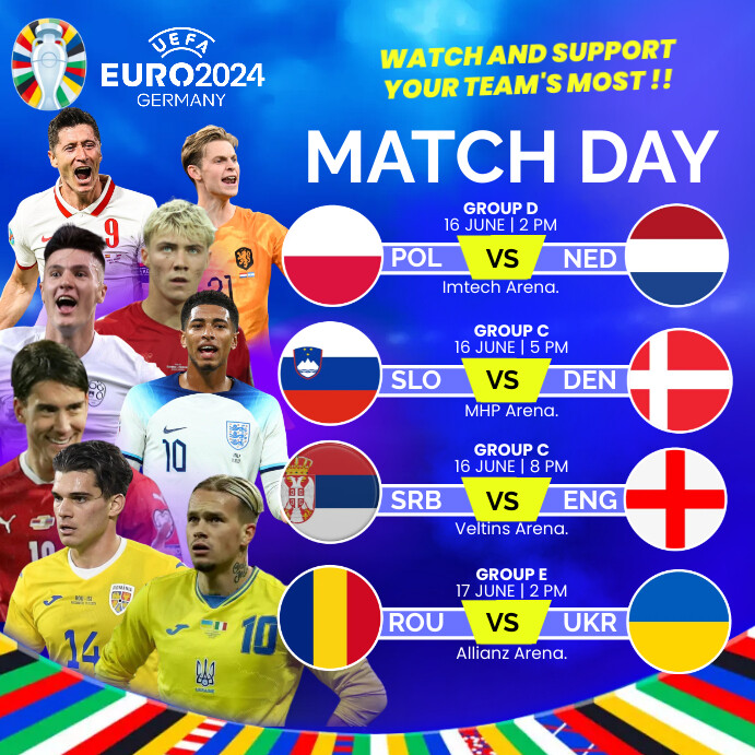 EURO 2024 MATCH POSTER Template | PosterMyWall