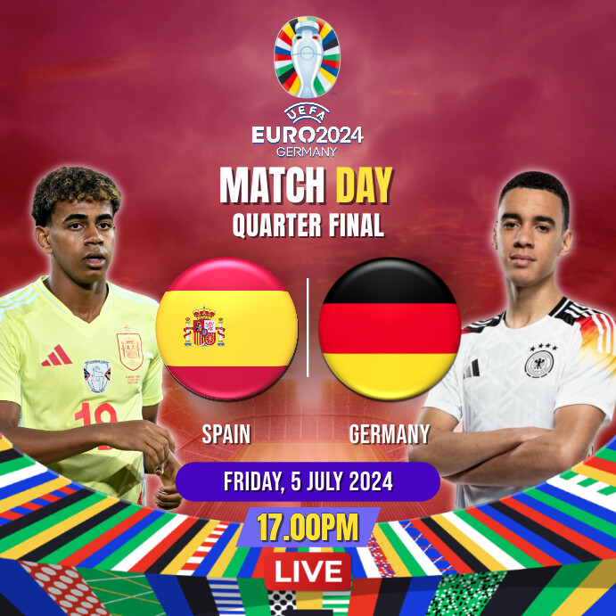 Euro 2024 Spain vs germany Template | PosterMyWall
