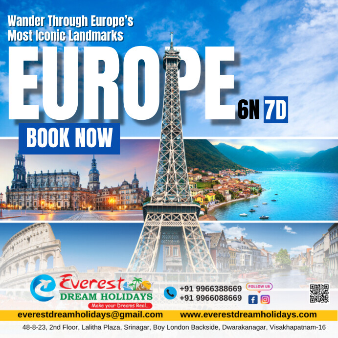 Europe travel Template | PosterMyWall