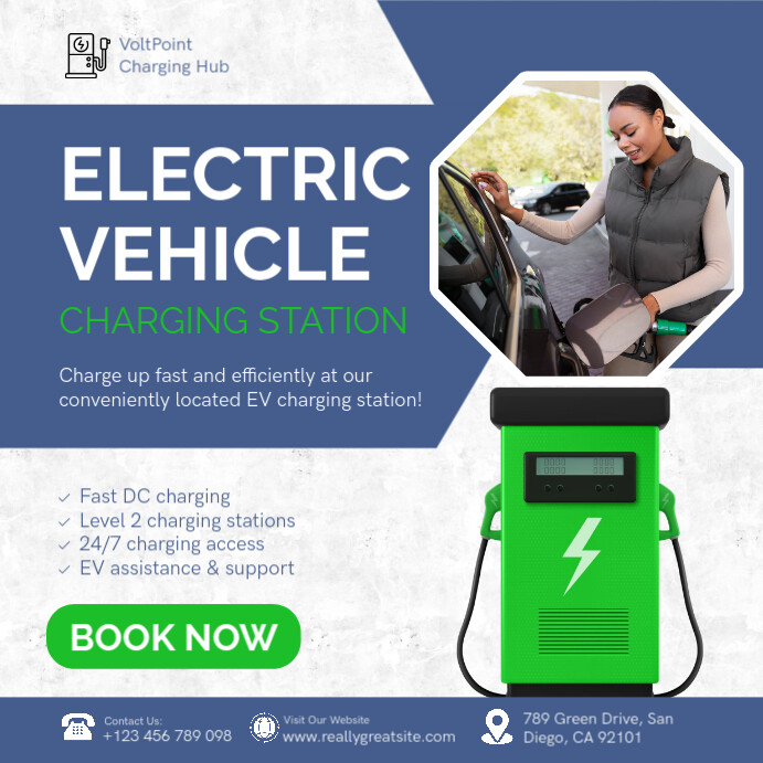 EV Charging Station Services Promotion Template | PosterMyWall