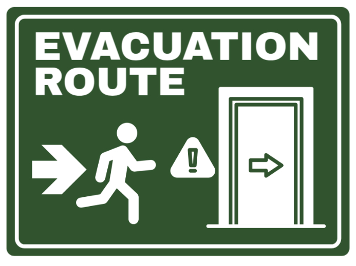 Evacuation Route Sign Template | PosterMyWall