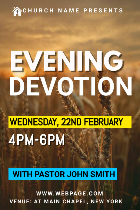 Plantilla de Evening devotion, Evening prayers | PosterMyWall