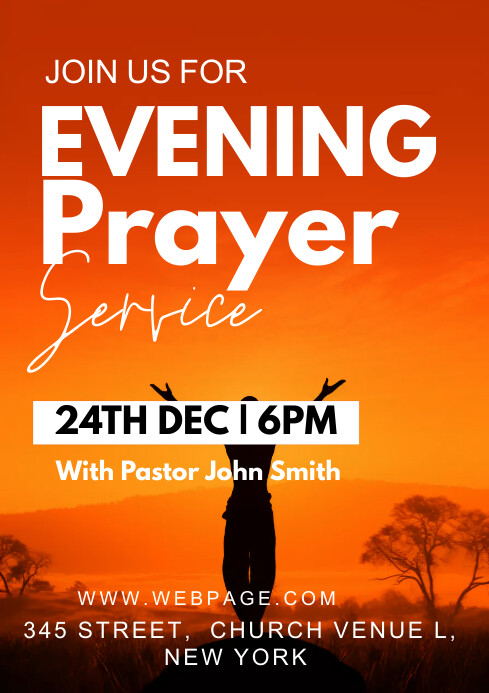 Evening devotion, Evening prayers Template | PosterMyWall