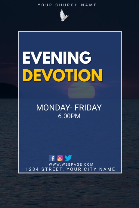 Evening devotion,Evening prayers Template | PosterMyWall