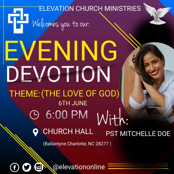 EVENING DEVOTION Template | PosterMyWall